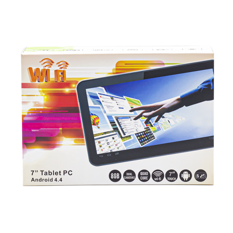Tablet PC 7'' Wi-fi, Android 4.4, 8GB, Quad Core, Dual Câmera - Branco