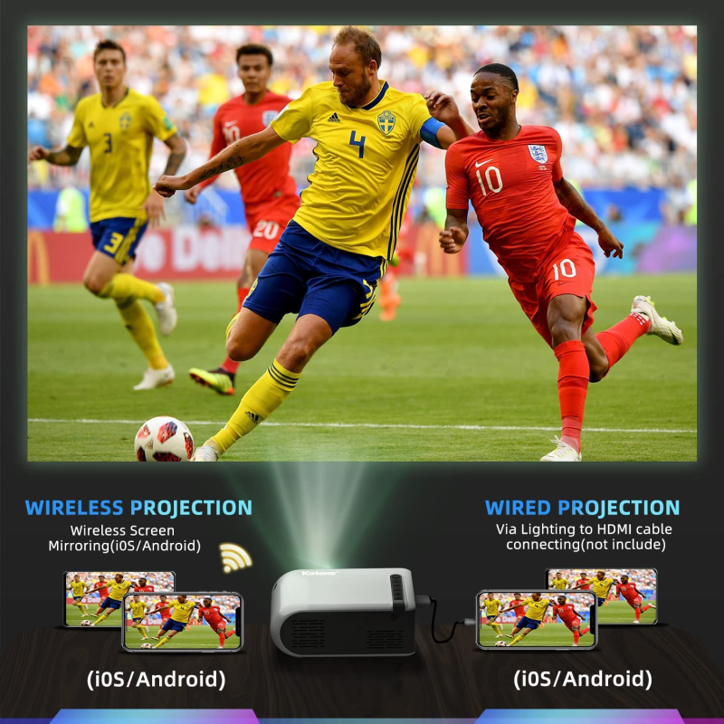 Projetor Portátil Wi-Fi Kolexa LED VF210 Full HD 1080p compatível com ...