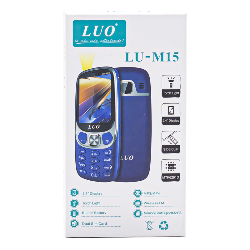 Celular Luo LU-M15 com Tela 2.4'', Dual SIM, MP3/MP4, FM, Câmera ...