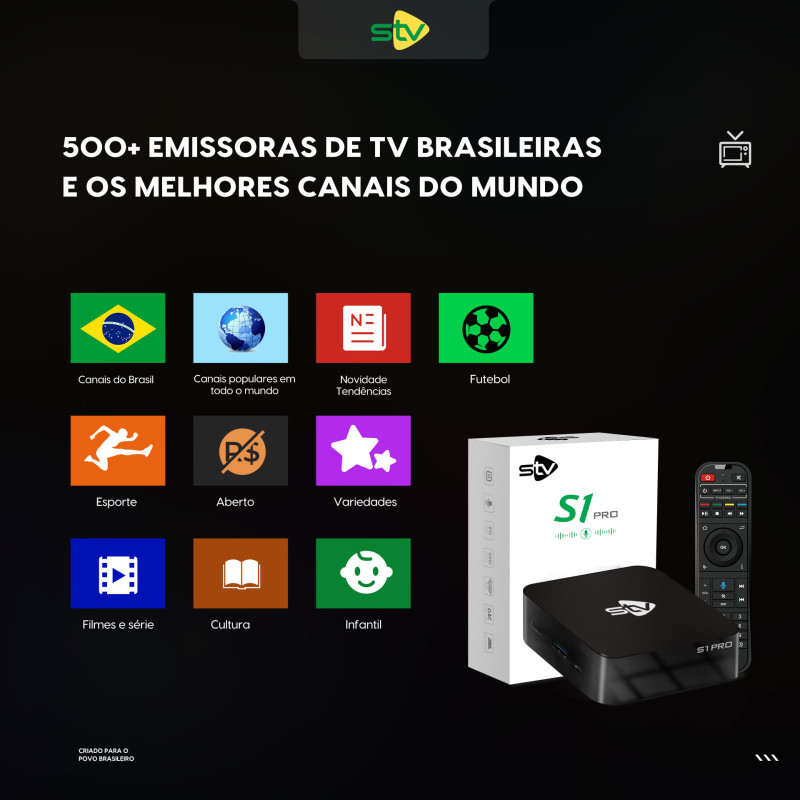 Receptor Inteligente IPTV STV S1 Pro Com Controle Por Voz/ 6K / 2GB Ram ...