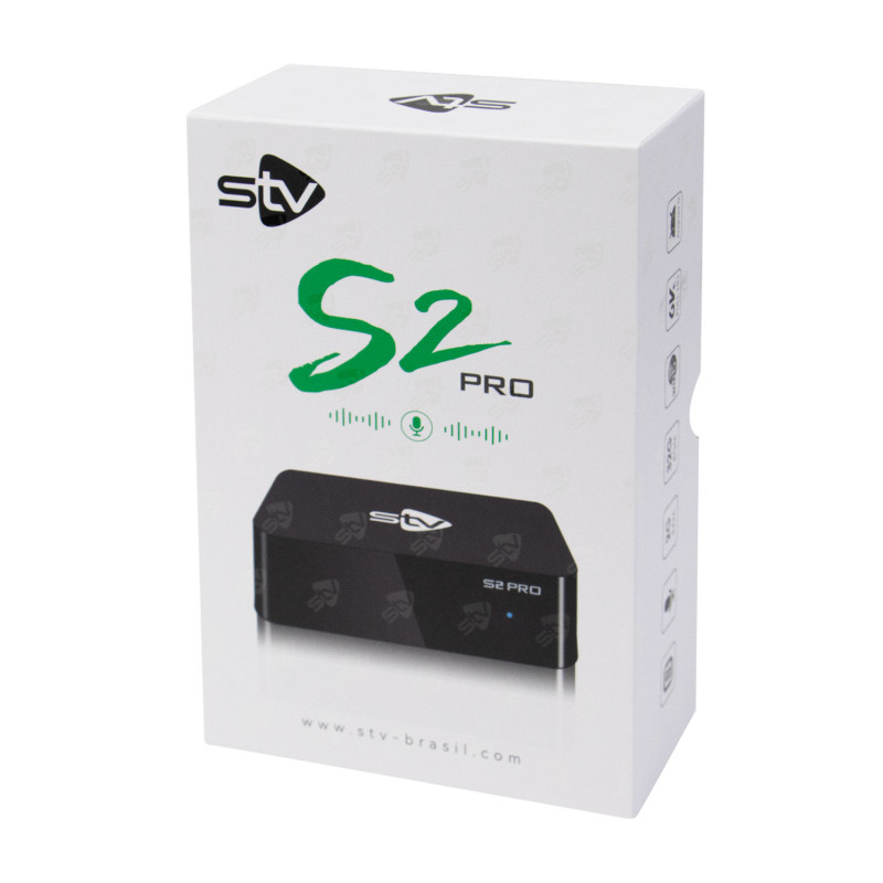 Receptor IPTV STV S2 Pro / 6K / 2GB / 32GB / Wifi / Android 12 - Preto